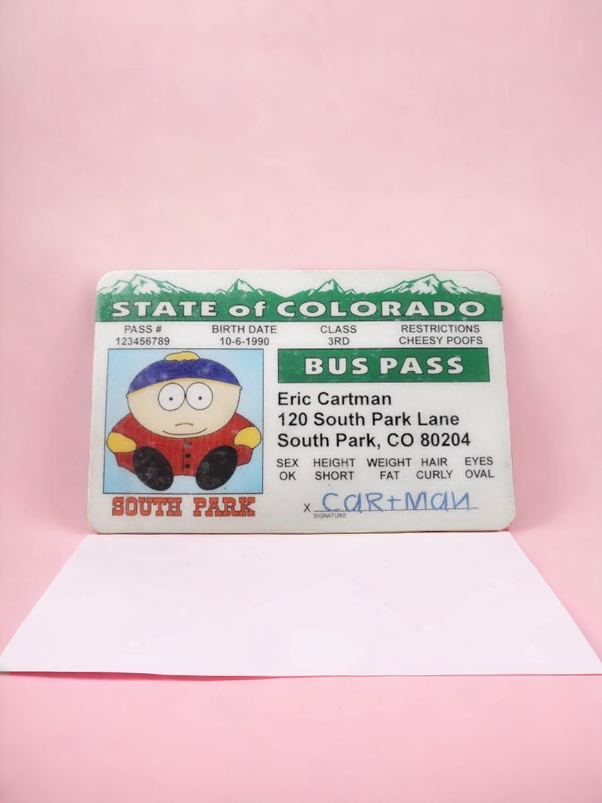 South Park- Cartman Bus Pass – ID Hub
